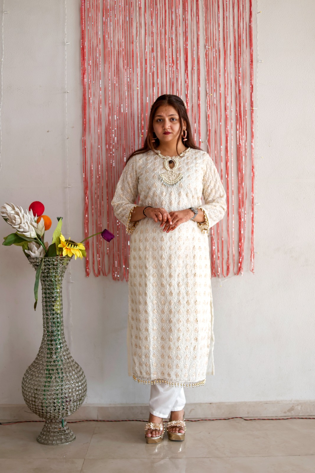 Green Embroidered With Khatali Work Georgette Pakistani Suit – IK ...